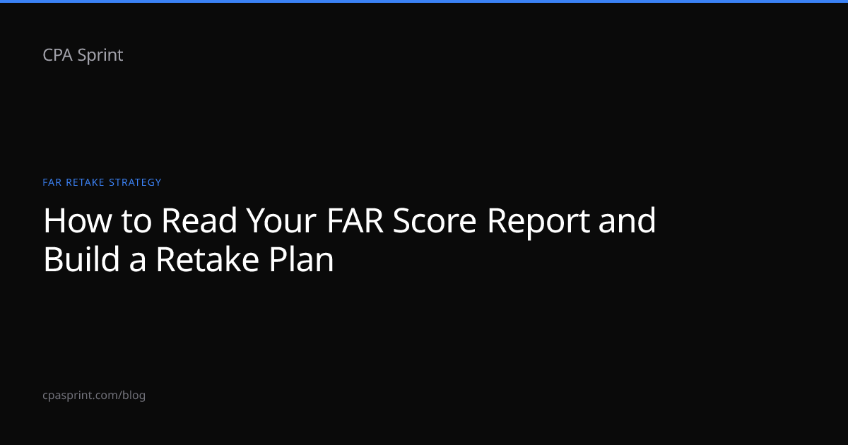 How to Read Your FAR Score Report and Build a Retake Plan | CPA Sprint